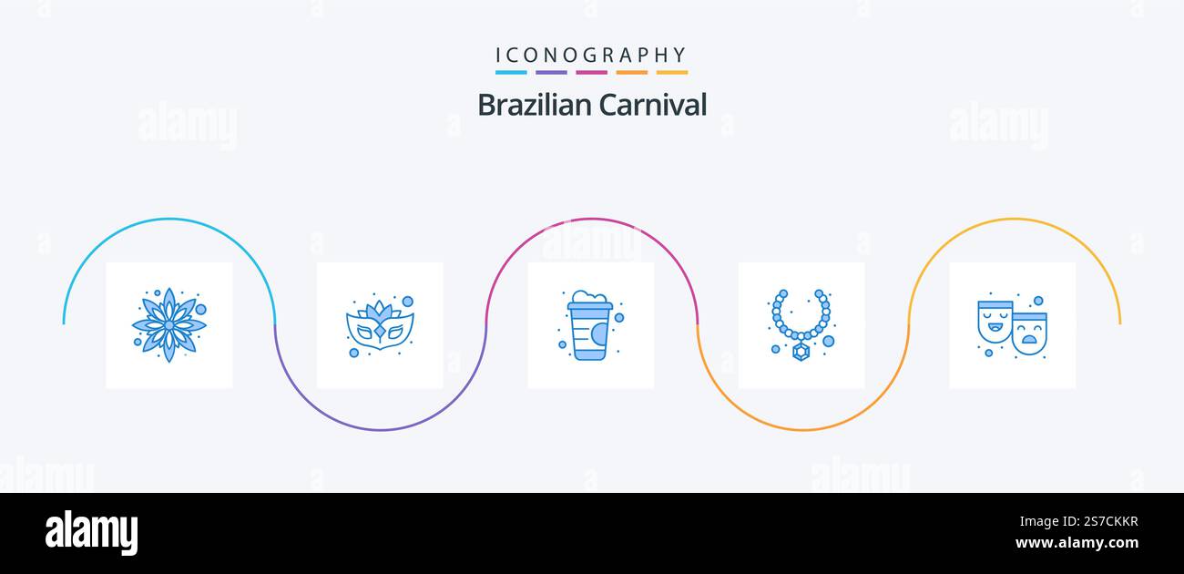 Brazilian Carnival Blue 5 Icon Pack Including . theater. soft drink ...