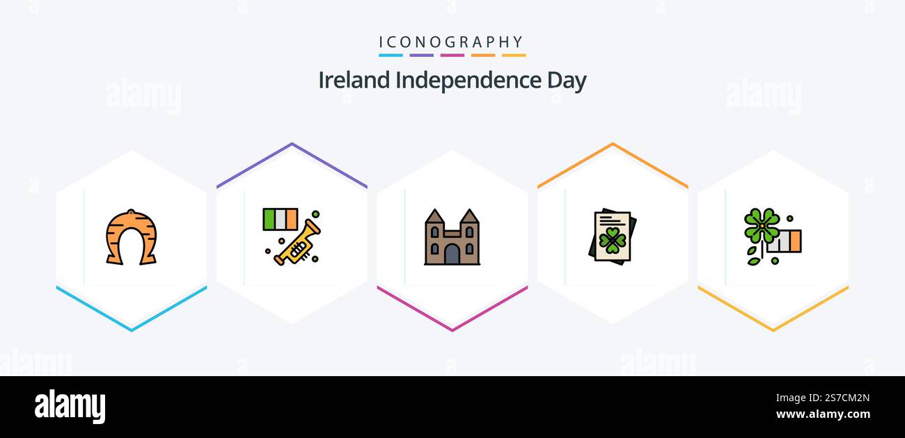 Ireland Independence Day 25 FilledLine icon pack including anemone ...