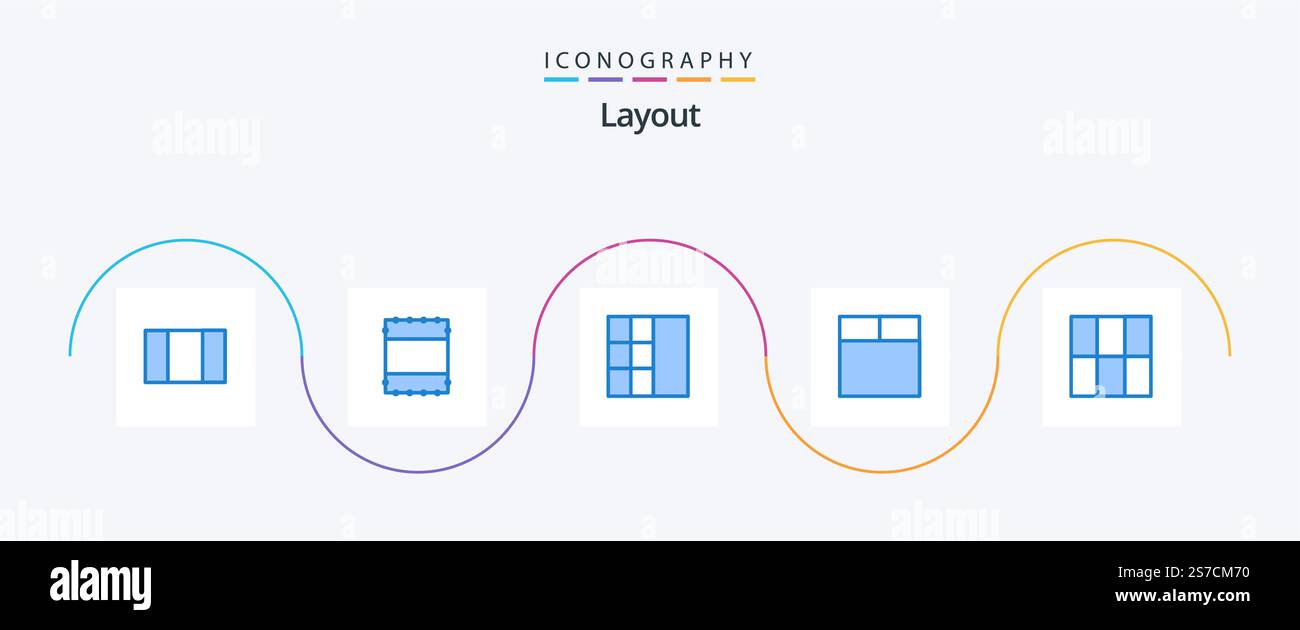 Layout Blue 5 Icon Pack Including Stock Vector Image & Art - Alamy