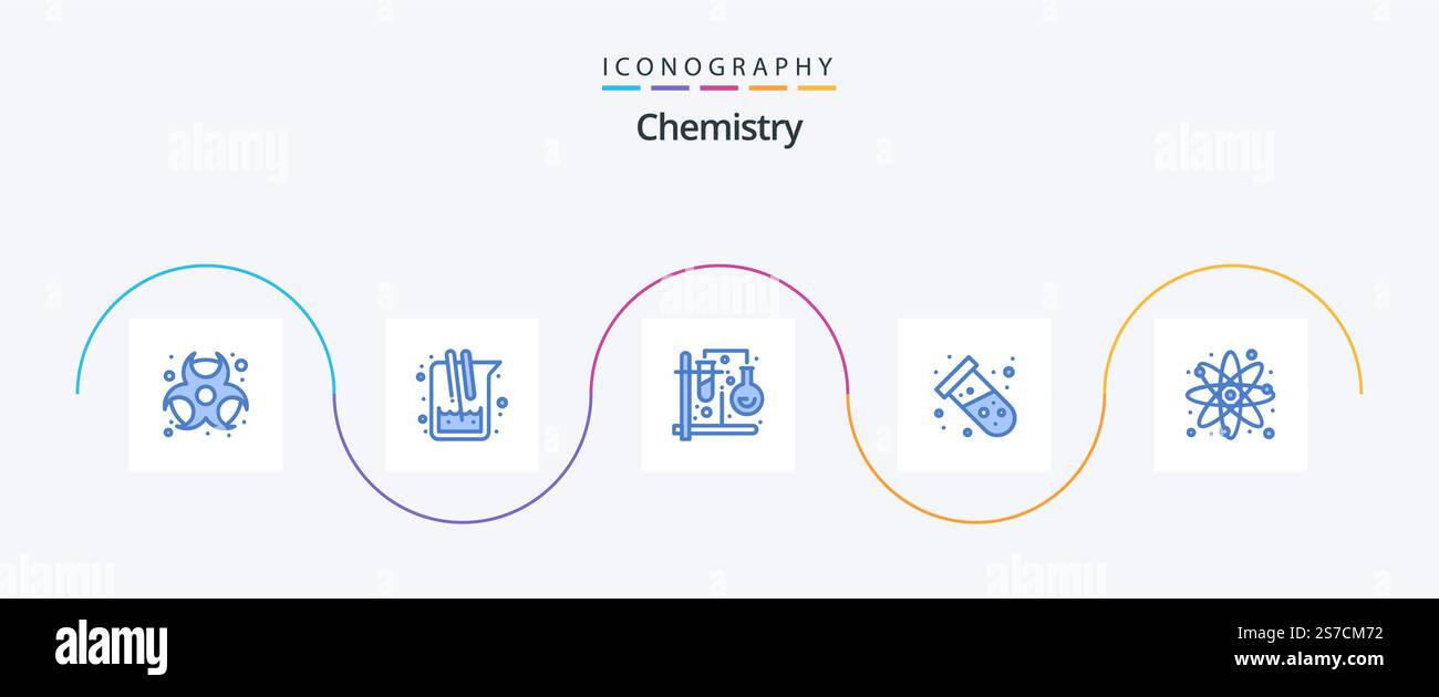 Chemistry Blue 5 Icon Pack Including atom. test. lab. science. formula ...