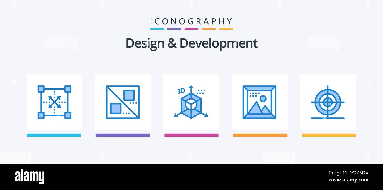 Design And Development Blue 5 Icon Pack Including Programing Development Coding Design