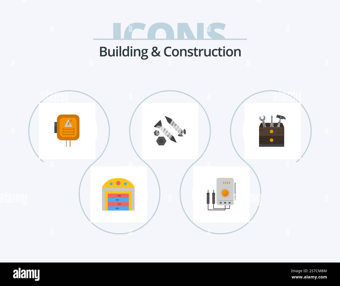 Building And Construction Flat Icon Pack 5 Icon Design. tool. tool ...