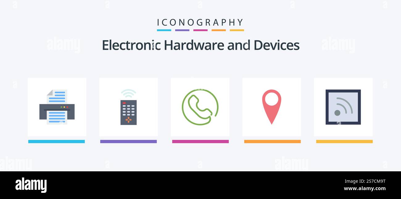 Devices Flat 5 Icon Pack Including . phone. news. Creative Icons Design Stock Vector Image & Art ...