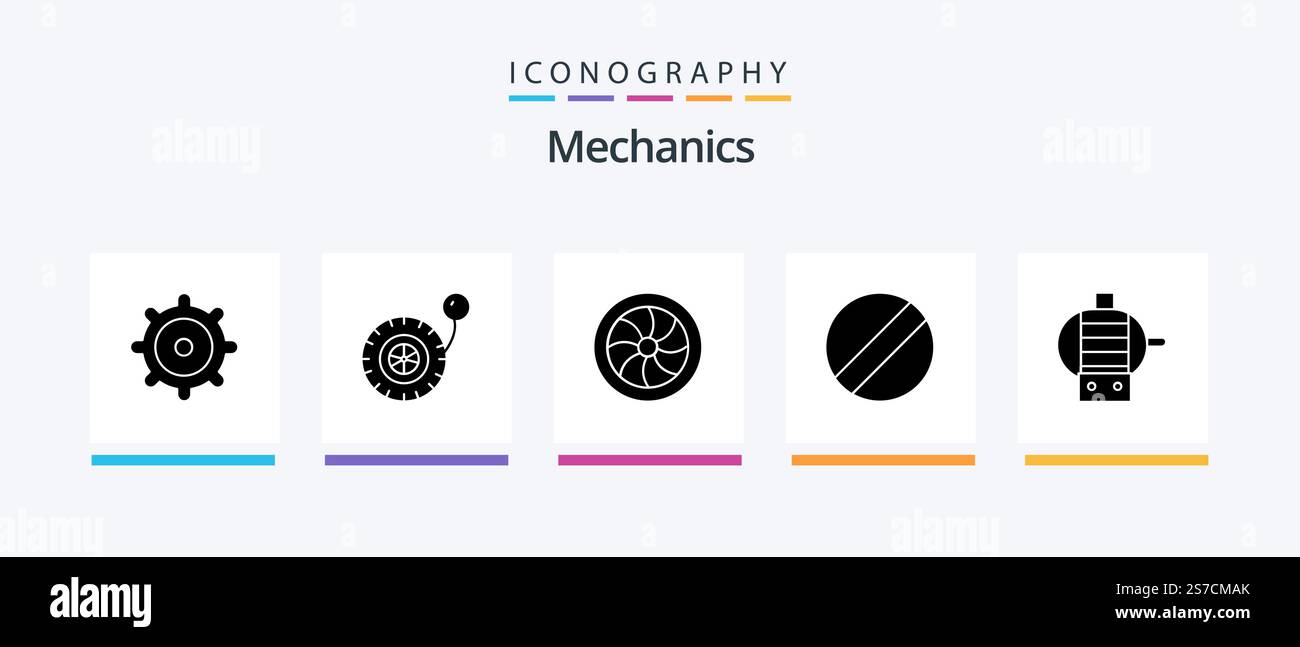 Mechanics Glyph 5 Icon Pack Including . wheel. engine. Creative Icons ...