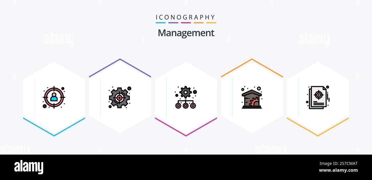 Management 25 FilledLine icon pack including focus. management ...