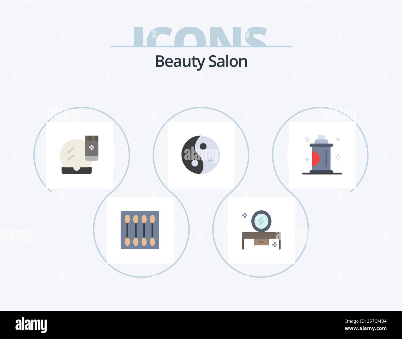 Beauty Salon Flat Icon Pack 5 Icon Design. spa. beauty. lowboy table ...