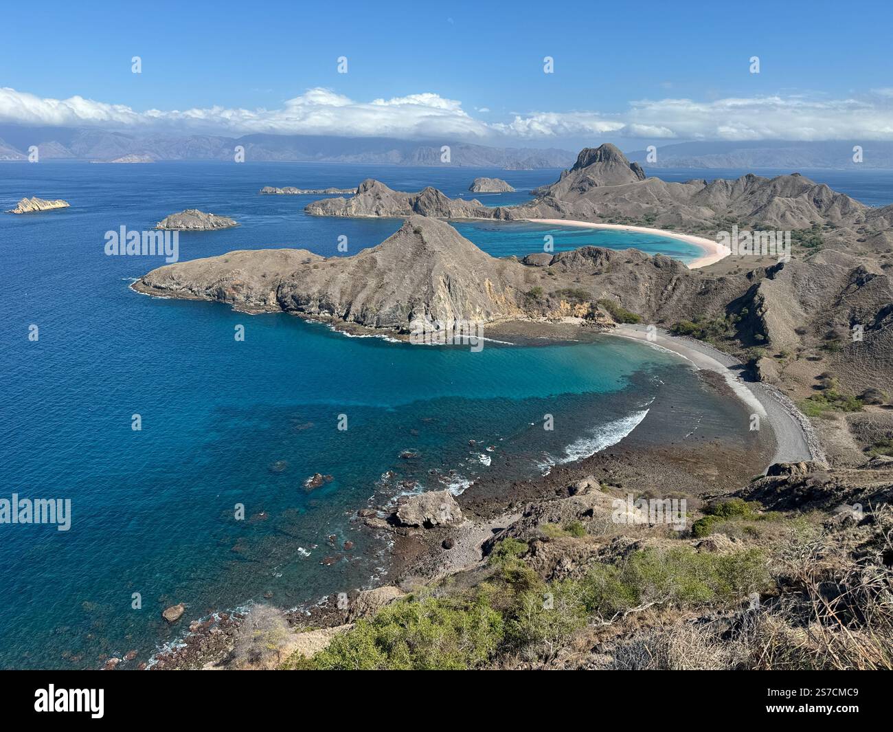 scenic view of Padar Island in a morning from Komodo Island National ...