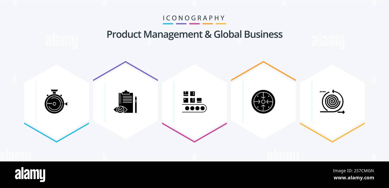 Product Managment And Global Business 25 Glyph icon pack including ...
