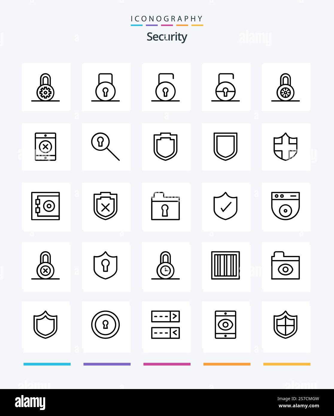 Creative Security 25 OutLine icon pack Such As shield. protection ...