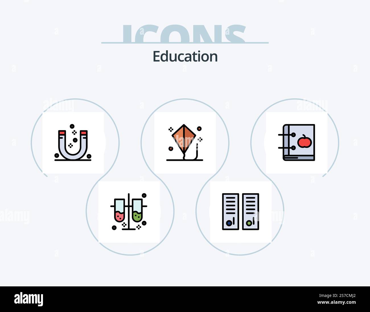 Education Line Filled Icon Pack 5 Icon Design. drafting. compass ...