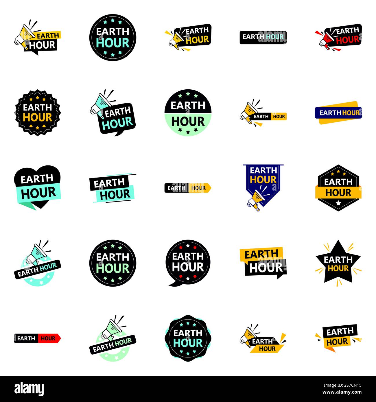 The Earth Hour Vector Pack 25 Elegant Designs for Climate Change ...