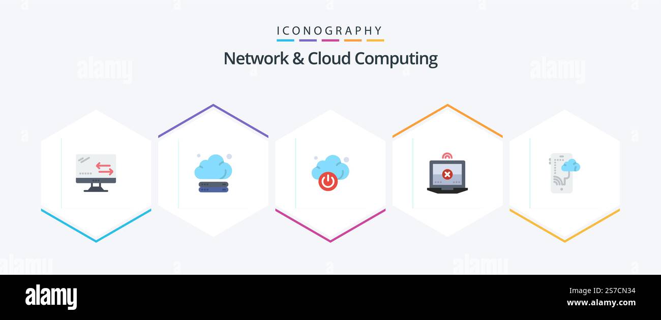 Network And Cloud Computing 25 Flat icon pack including technology. connection. cloud. cloud ...