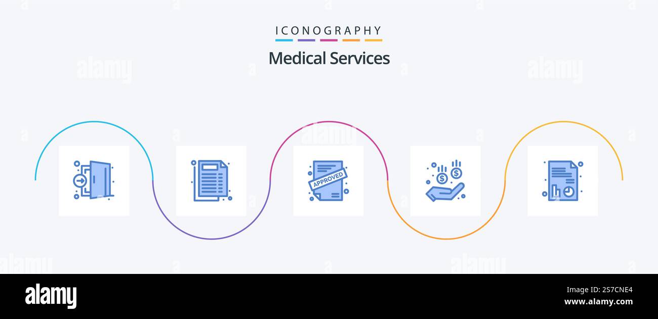 Medical Services Blue 5 Icon Pack Including . report. application ...