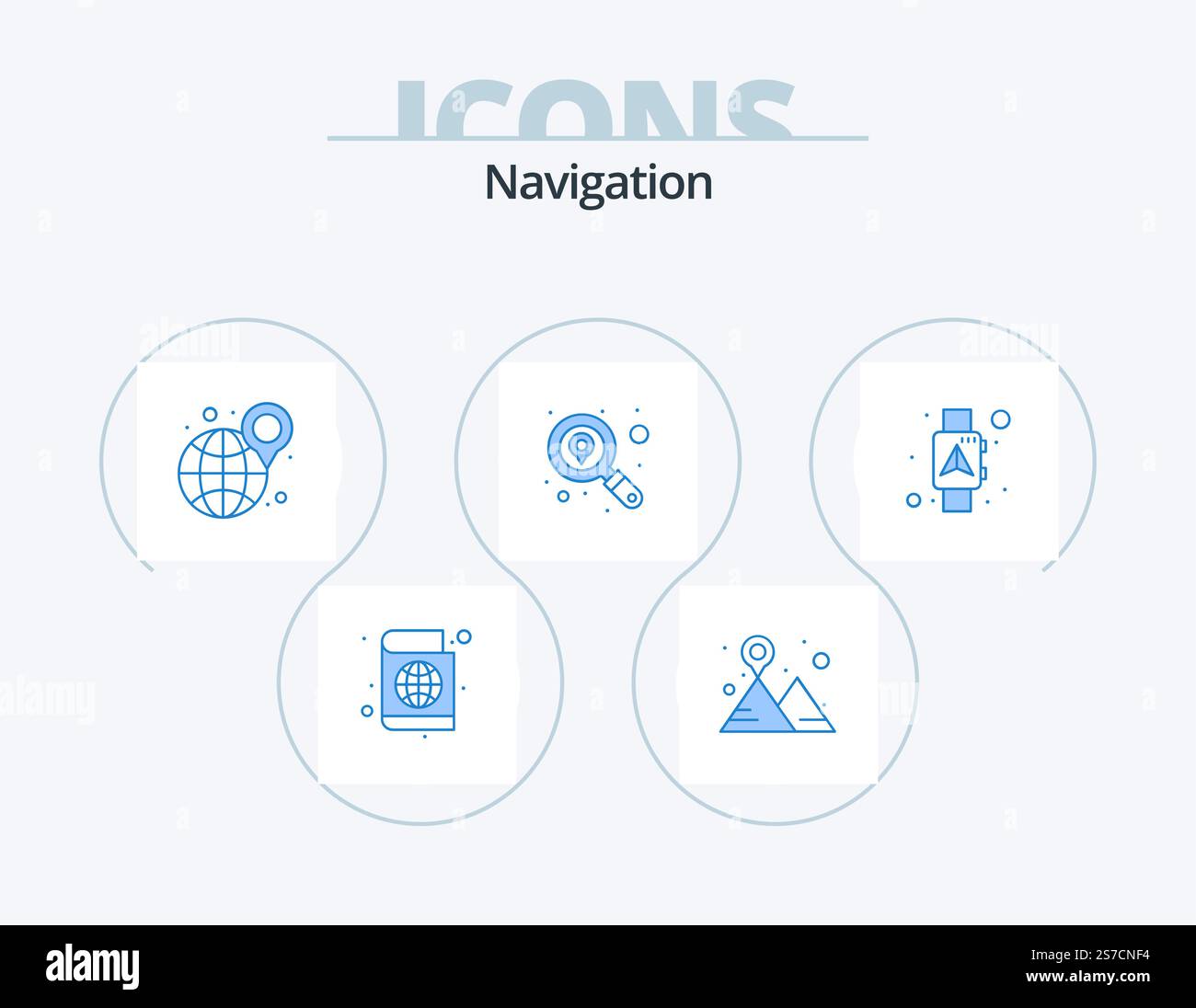 Navigation Blue Icon Pack 5 Icon Design. smart. navigator. location ...