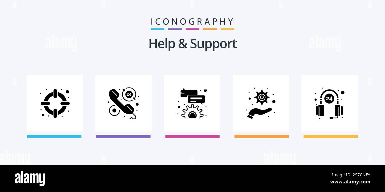 Help And Support Glyph 5 Icon Pack Including service. help. bubble ...