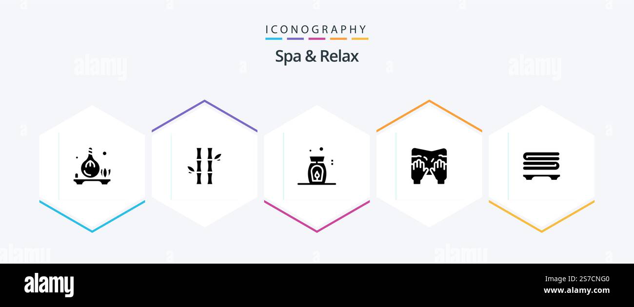 Spa And Relax 25 Glyph icon pack including type . green . spa. aroma ...