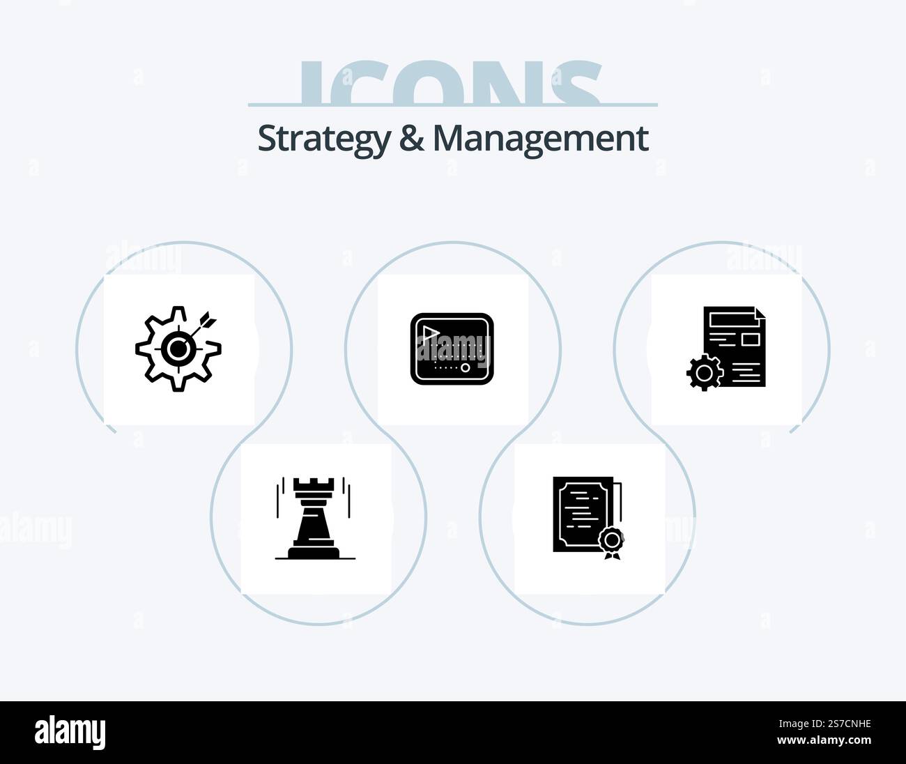 Strategy And Management Glyph Icon Pack 5 Icon Design. direction route ...