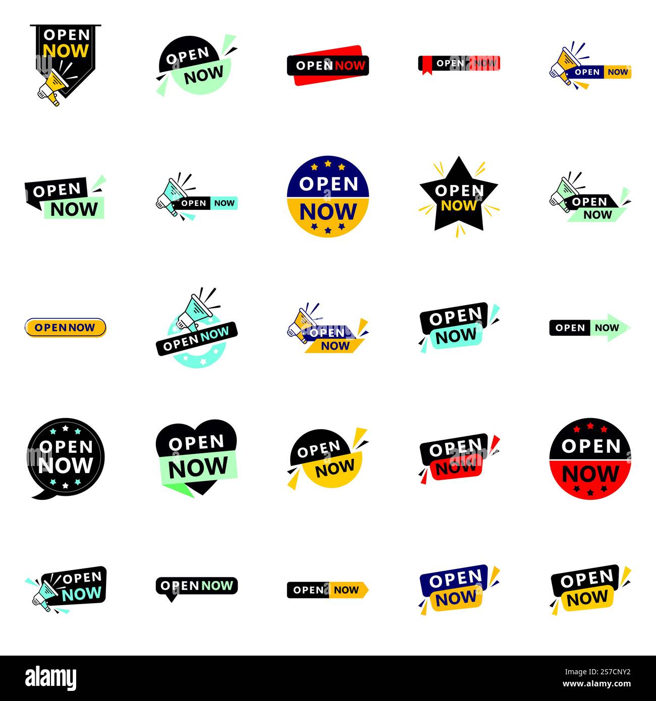 25 Open Now Templates for Your Store or Business Stock Vector Image ...