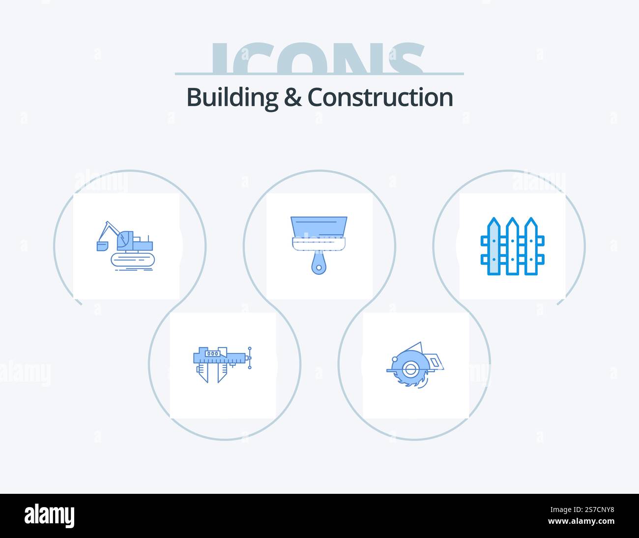 Building And Construction Blue Icon Pack 5 Icon Design. tool. paint ...
