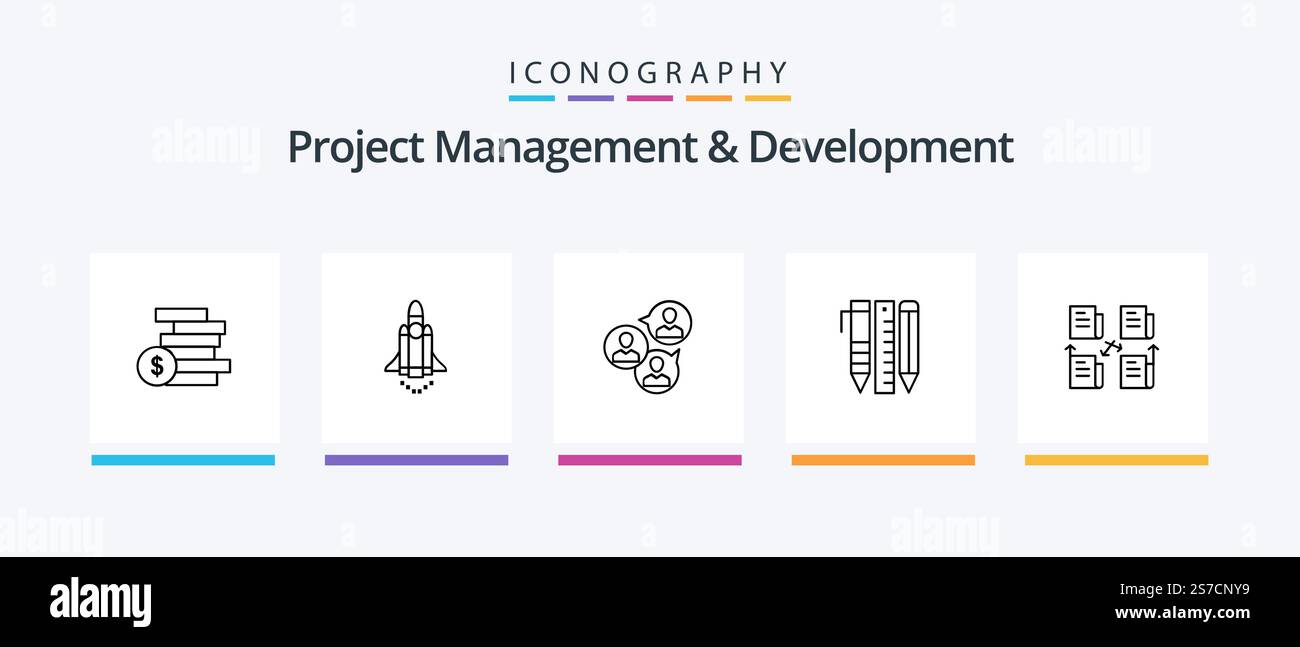 Project Management And Development Line 5 Icon Pack Including success ...