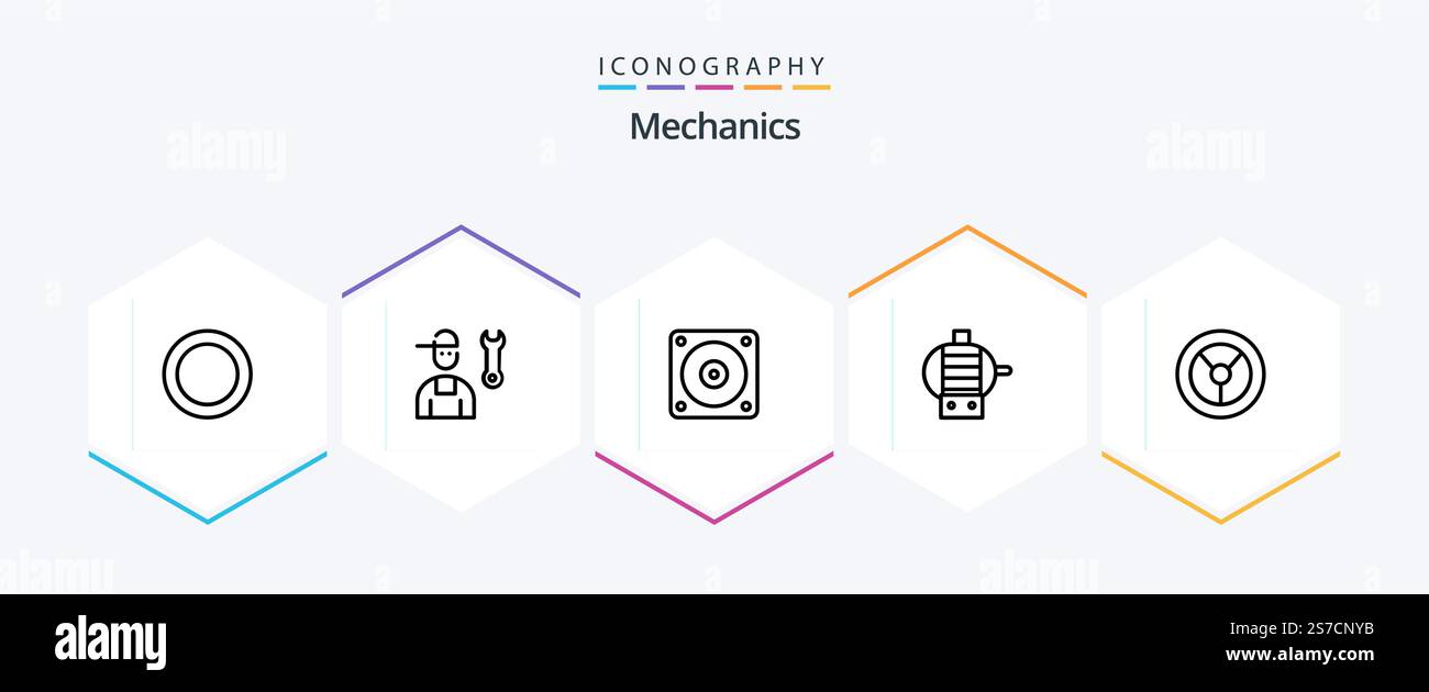 Mechanics 25 Line icon pack including . . electric. mechanics. engine ...