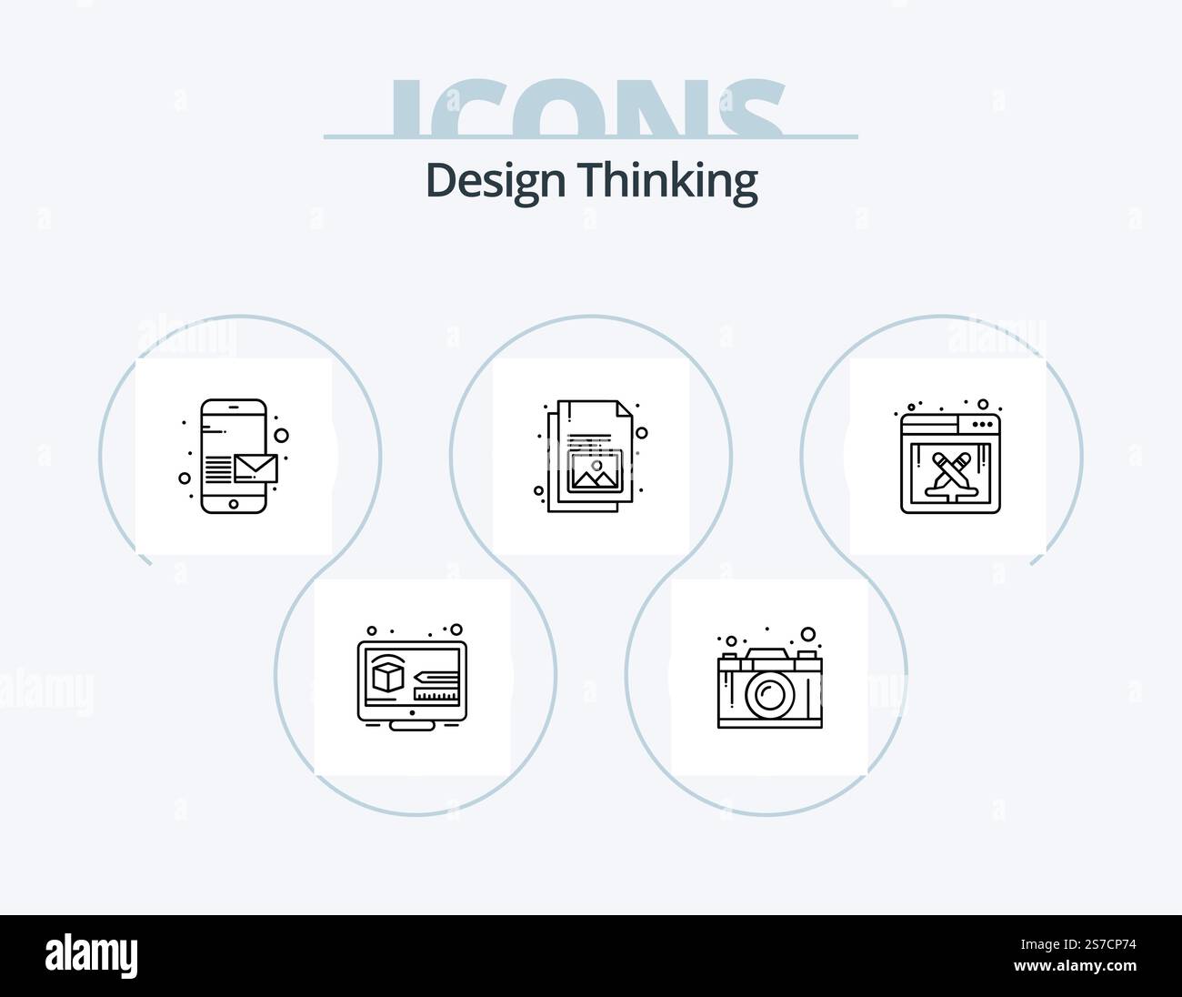 Design Thinking Line Icon Pack 5 Icon Design. design. computer. design ...