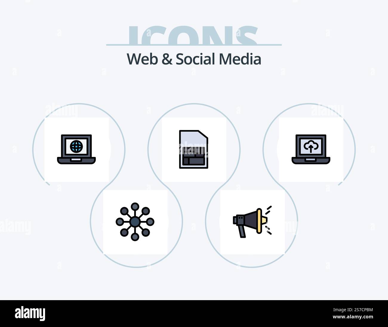 Web And Social Media Line Filled Icon Pack 5 Icon Design. . media . love. instagram . user Stock ...