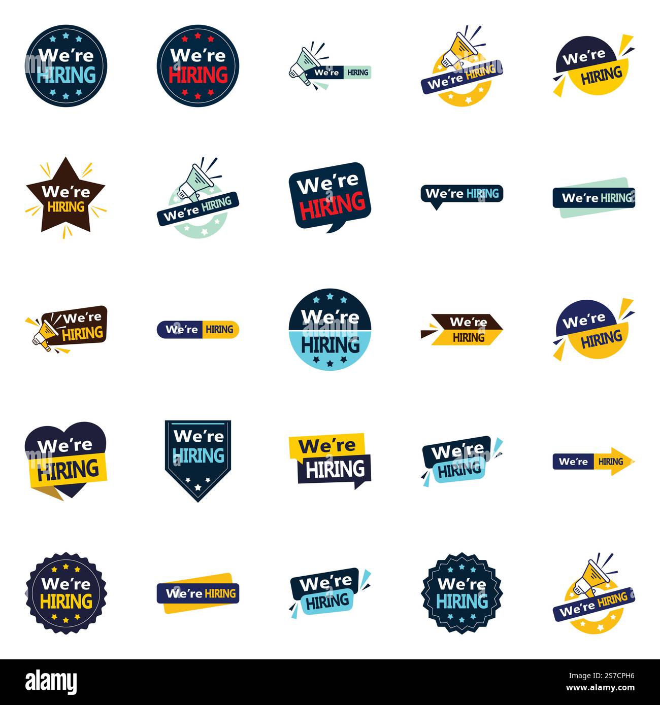Create a Winning Recruitment Strategy with These 25 We’re Hiring Vector ...