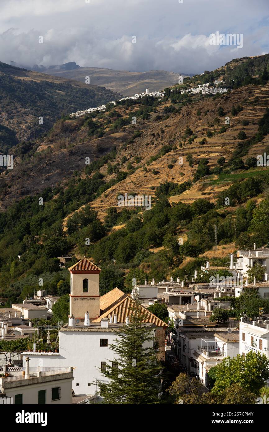 CAPILEIRA, GRANADA - SEPTEMBER 01, 2020: View of the white village of ...