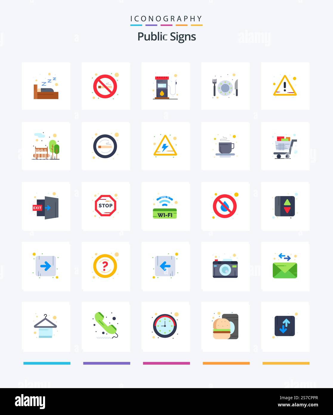 Creative Public Signs 25 Flat icon pack Such As city park. warning ...