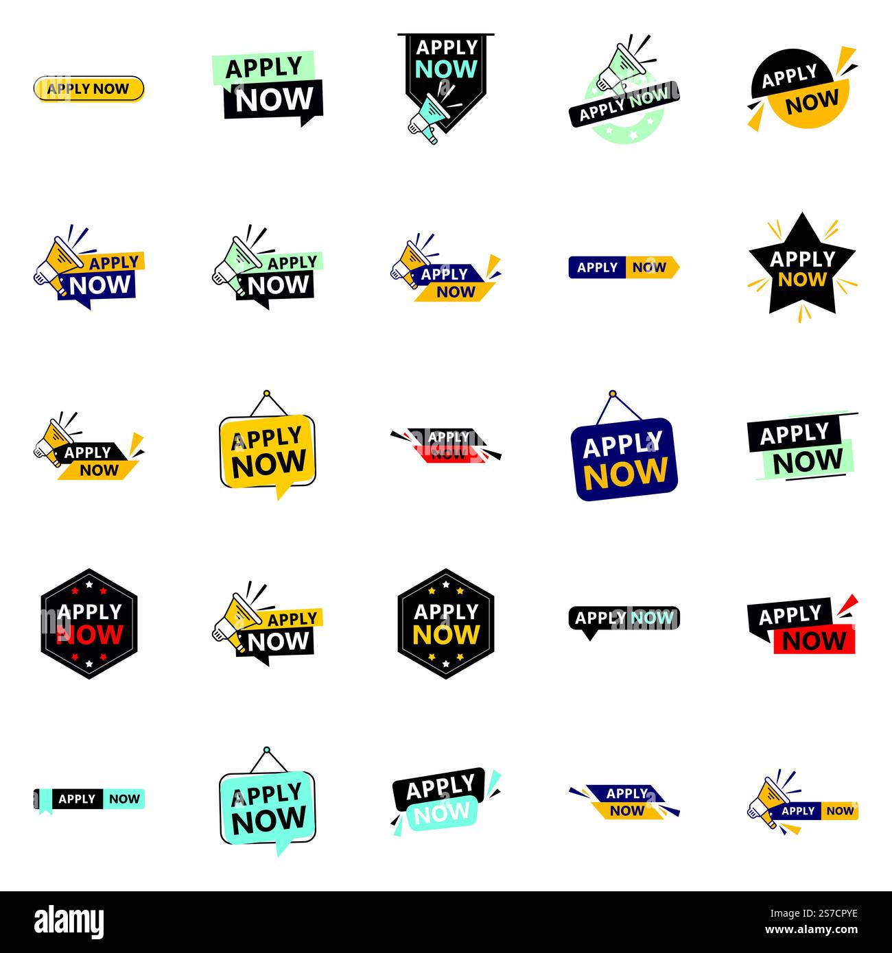 Attract More Applications with Our Pack of 25 Apply Now Banners Stock ...