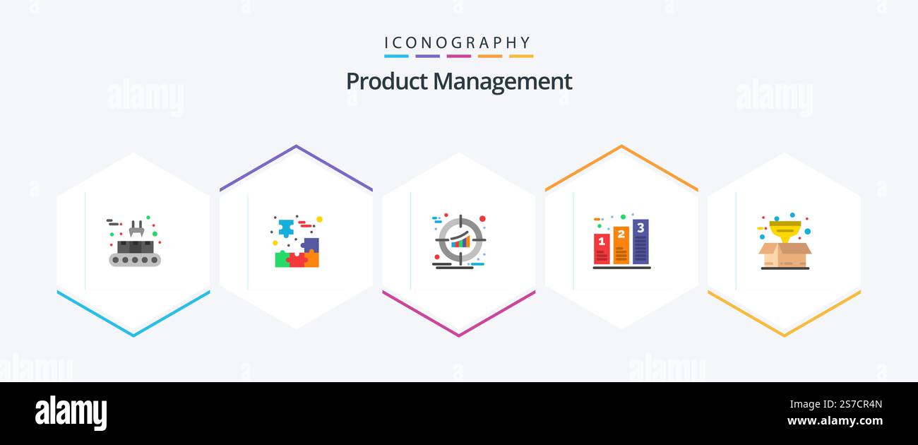Product Management 25 Flat icon pack including processing. chart. piece ...