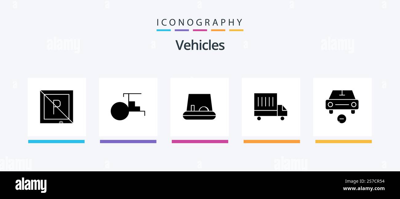 Vehicles Glyph 5 Icon Pack Including vehicles. less. pedal. delete. van ...