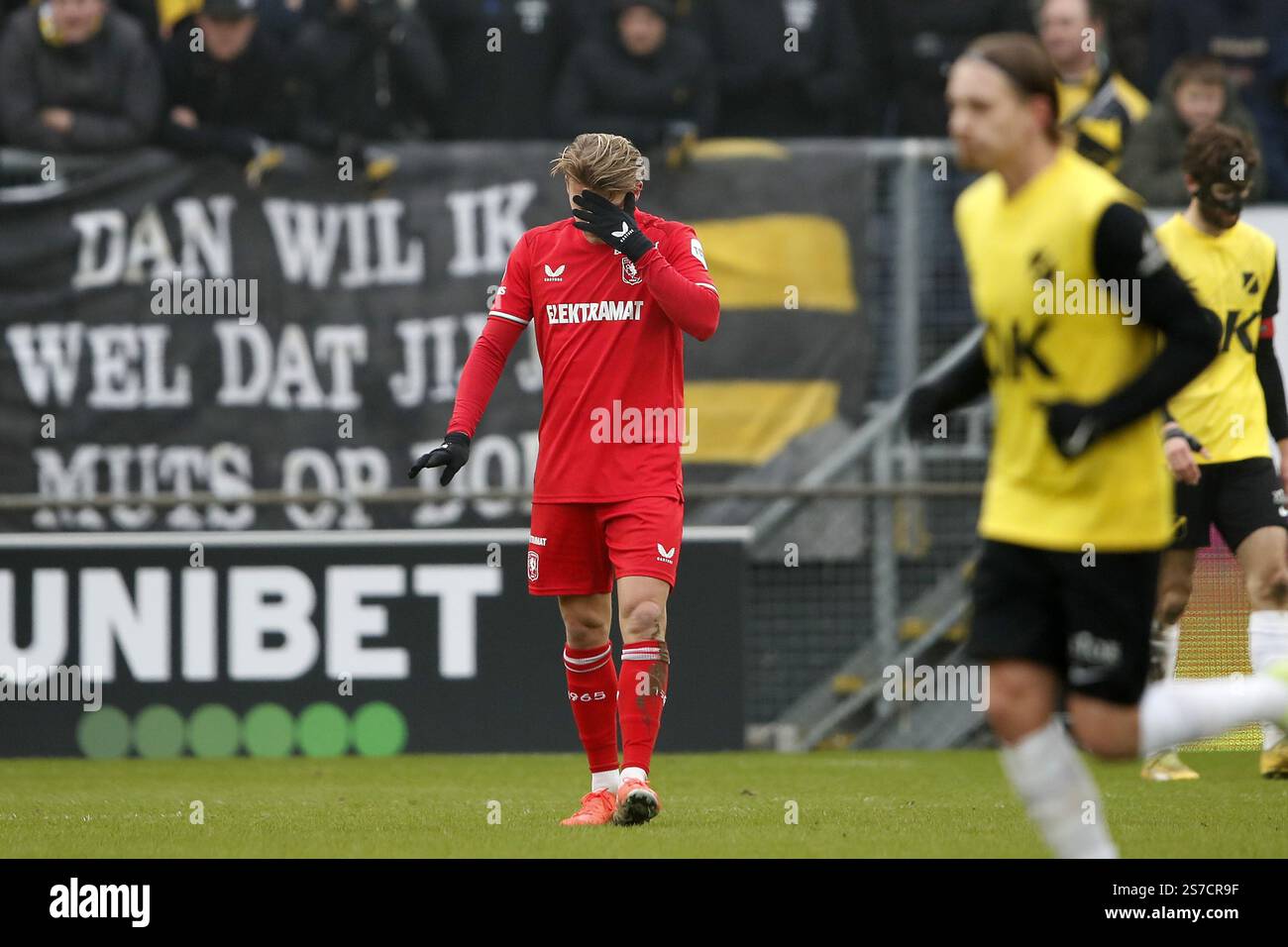 BREDA - Sem Steijn of FC Twente balks during the Dutch Eredivisie match ...