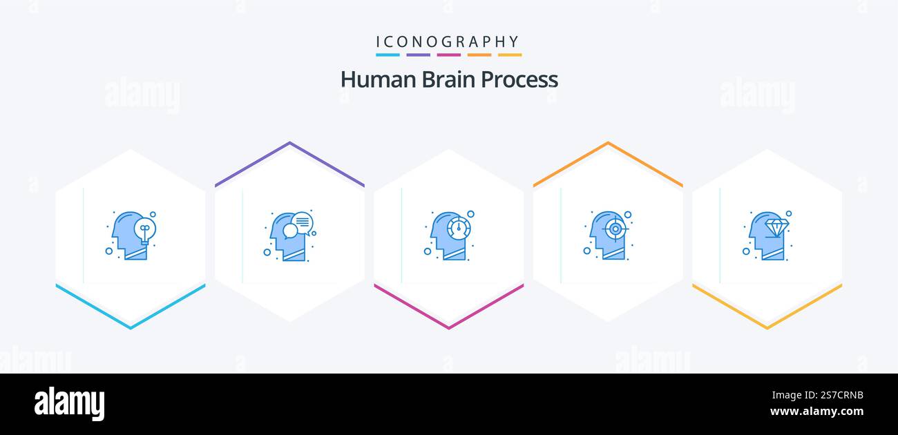 Human Brain Process 25 Blue icon pack including human. goal. mind ...
