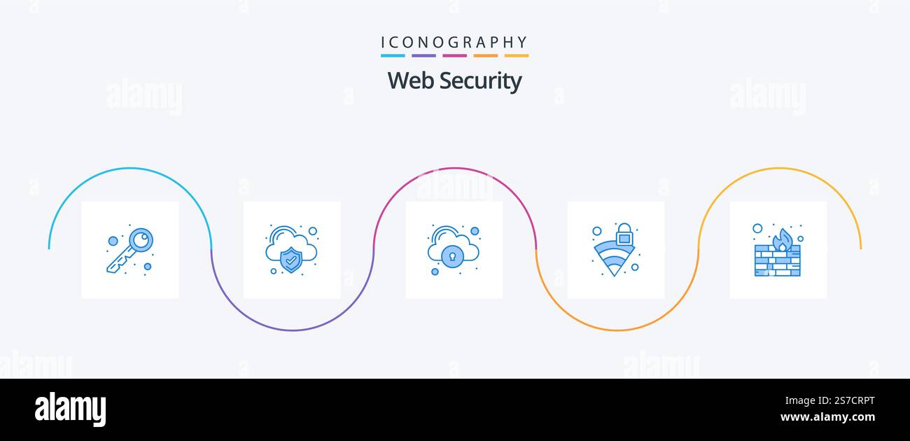 Web Security Blue 5 Icon Pack Including . protection. lock. firewall ...