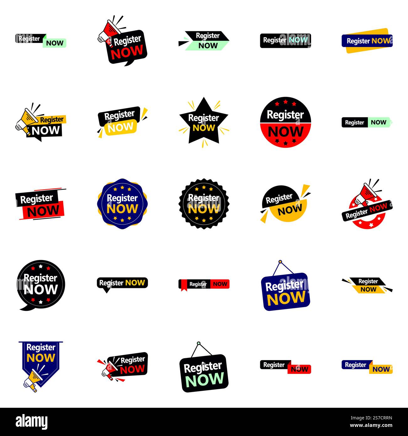 25 Eye catching Typographic Designs for Register Now Stock Vector Image ...