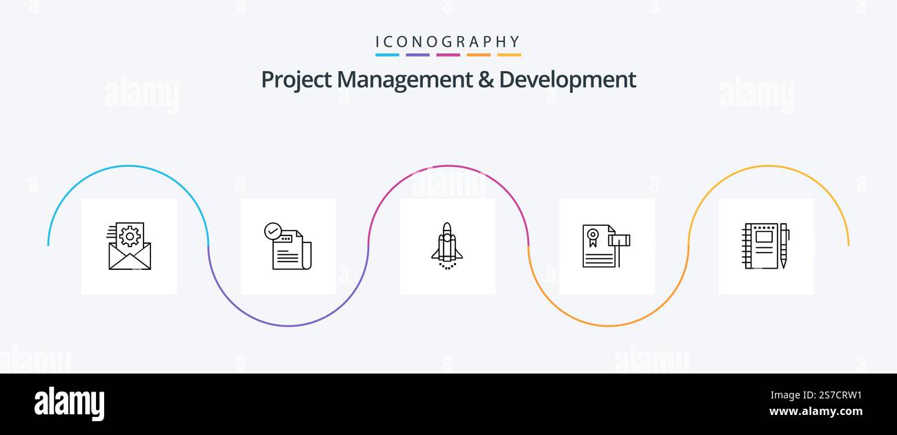 Project Management And Development Line 5 Icon Pack Including gravel ...