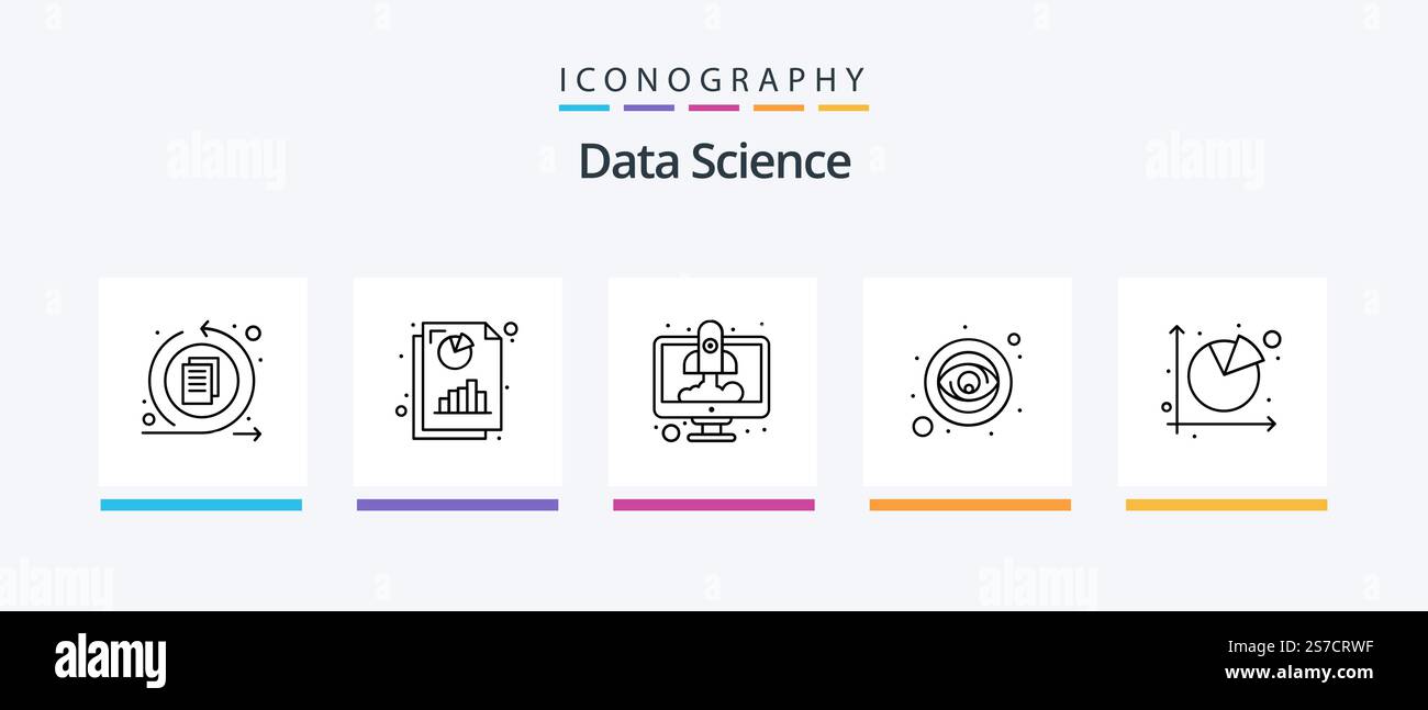 Data Science Line 5 Icon Pack Including global. data. binary. server ...