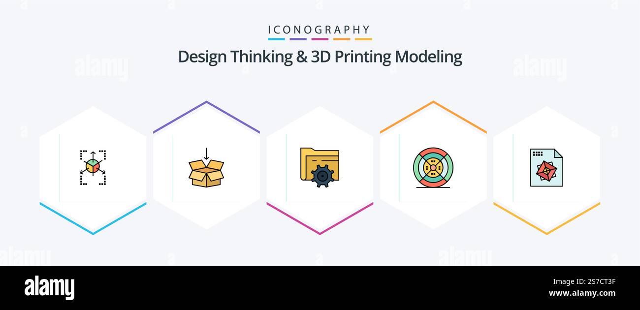 Design Thinking And D Printing Modeling 25 FilledLine icon pack ...