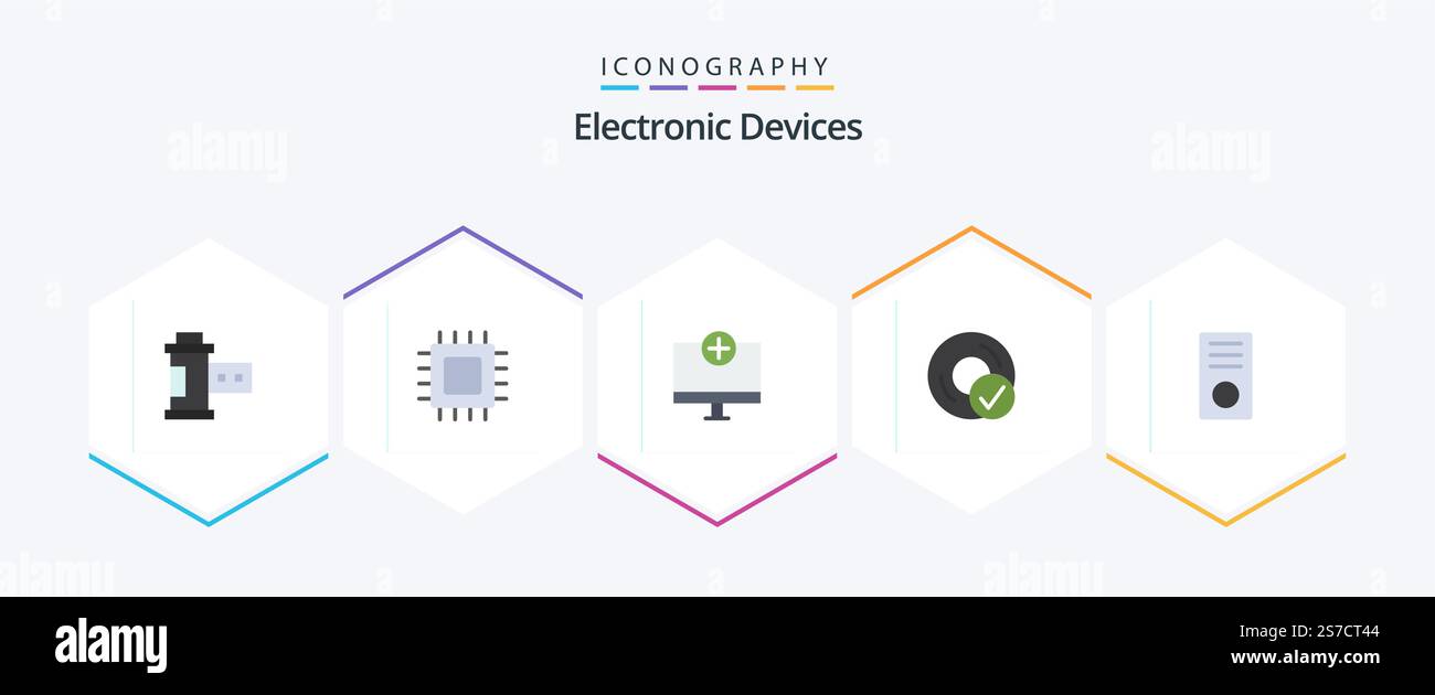 Devices 25 Flat icon pack including disc. connected. hardware. computers. gadget Stock Vector ...