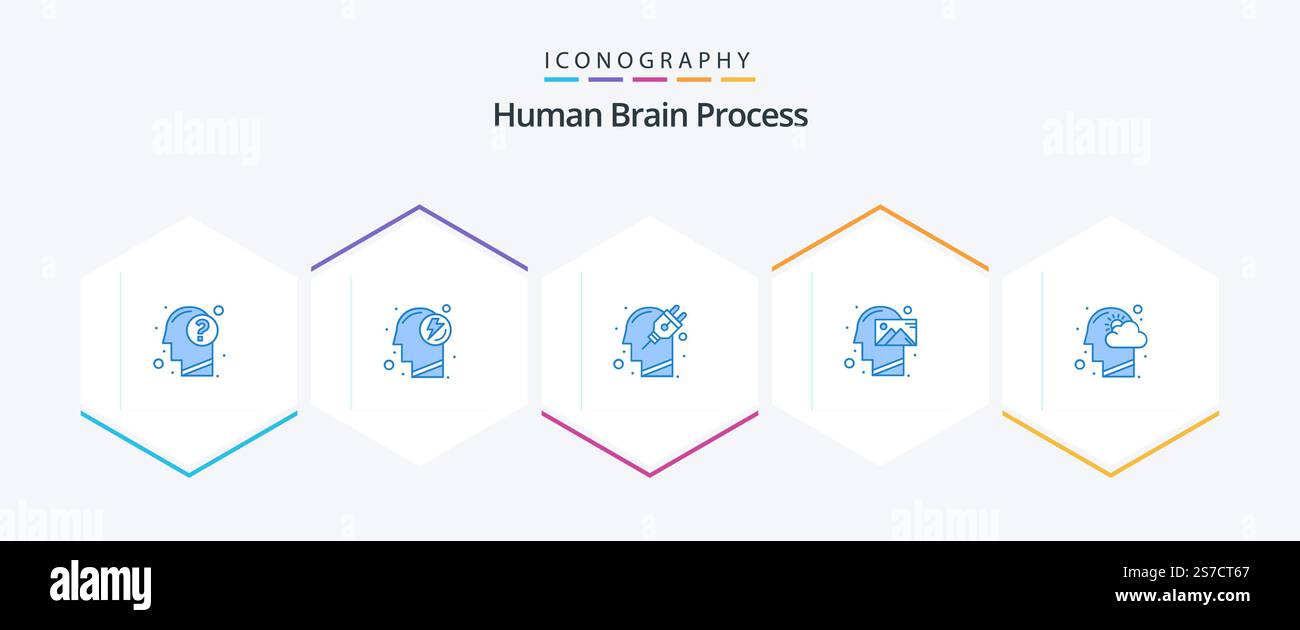 Human Brain Process 25 Blue icon pack including thinking. mind. power ...