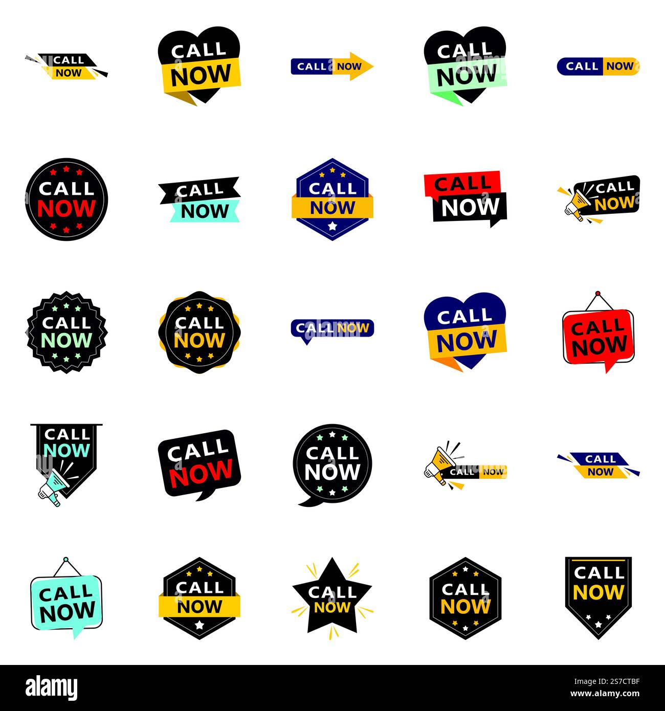 Call Now 25 Fresh Typographic Elements for a lively calling campaign ...