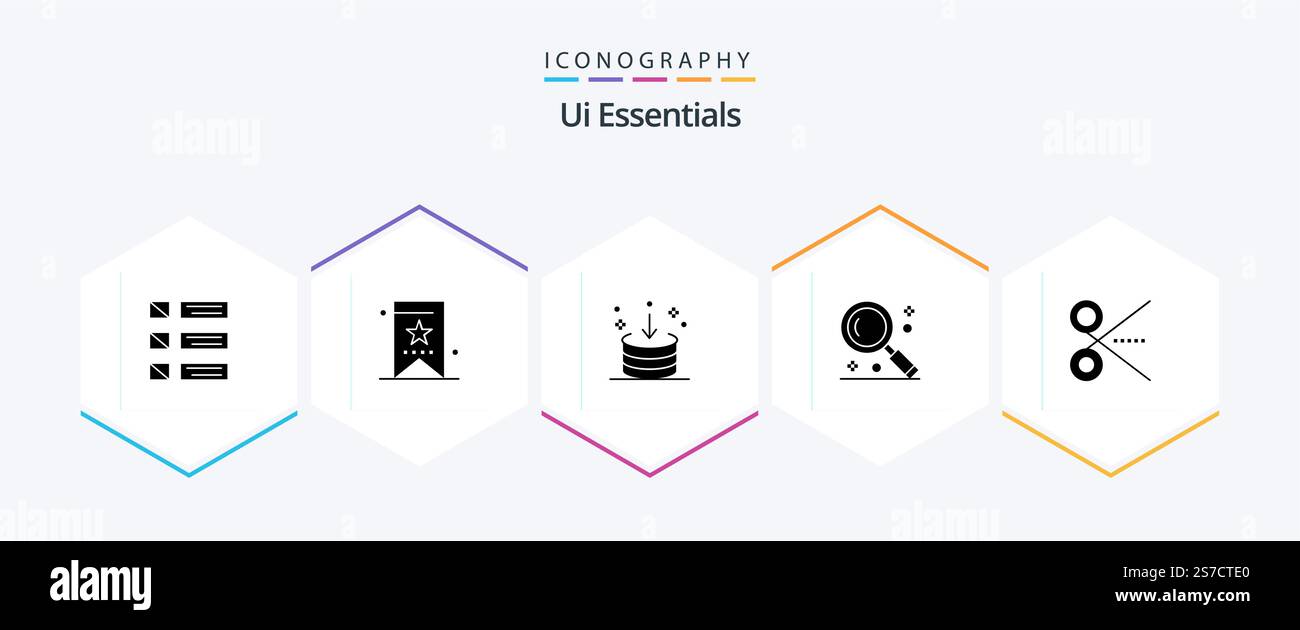 Ui Essentials 25 Glyph icon pack including magnifying. interface. tag ...