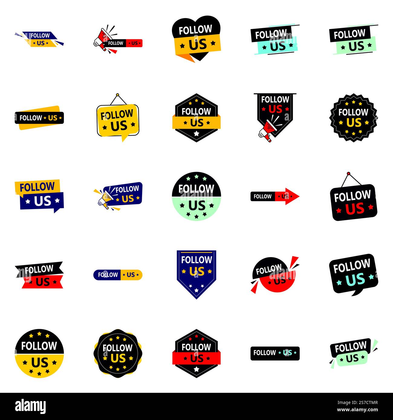 20 Elegant Follow Us Banners for Instagram and Twitter Stock Vector ...