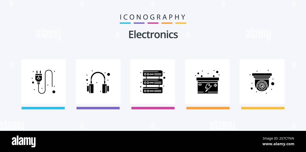 Electronics Glyph 5 Icon Pack Including . security camera. network ...