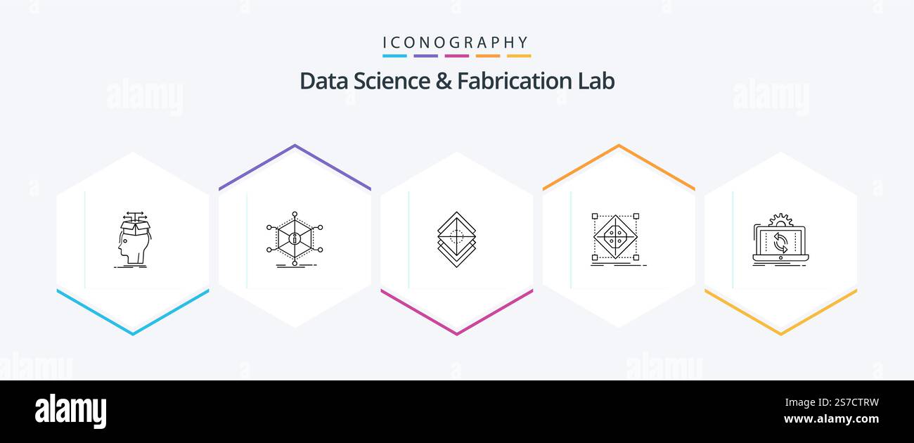 Data Science And Fabrication Lab 25 Line icon pack including grid ...