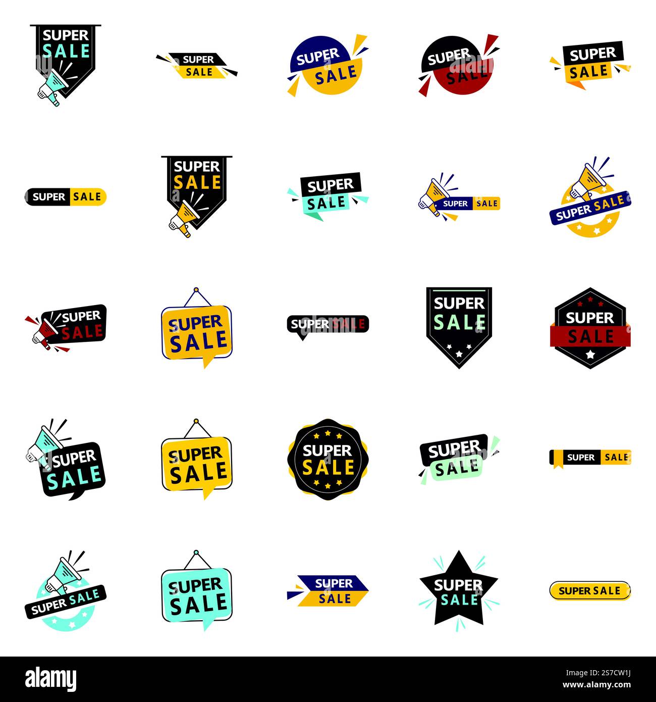 25 Stunning Super Sale Graphic Elements for Online Stores Stock Vector ...