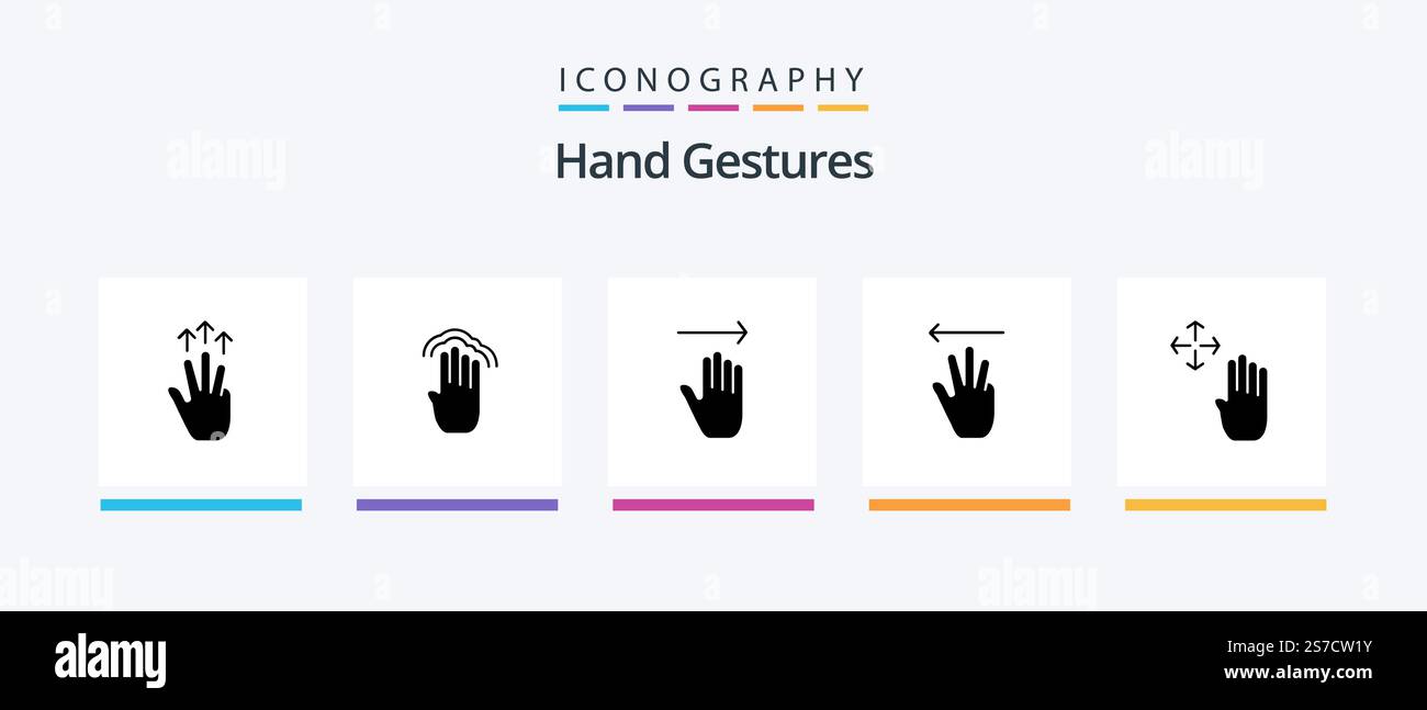 Hand Gestures Glyph 5 Icon Pack Including left. hand cursor. interface. hand. gestures. Creative ...