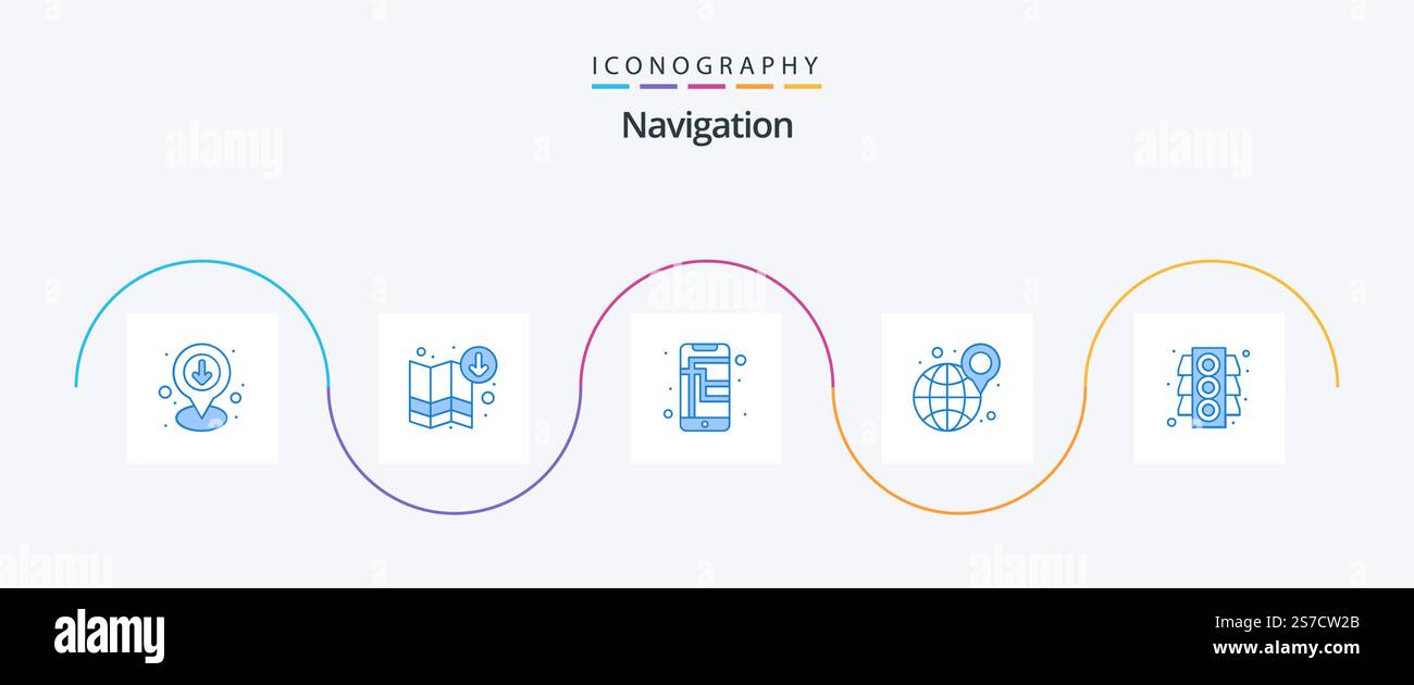 Navigation Blue 5 Icon Pack Including signal. map. navigation. location ...